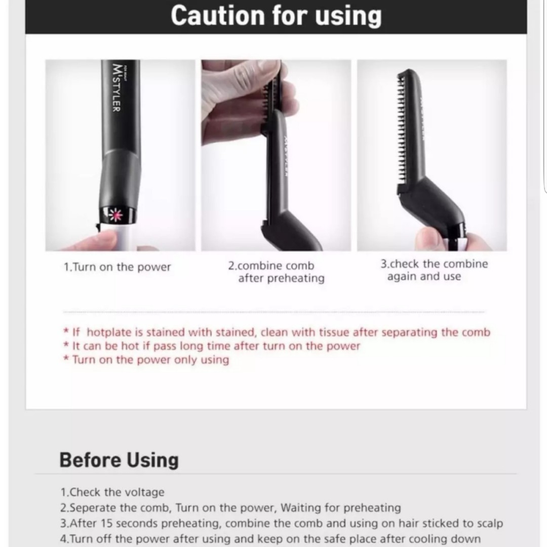 M Styler [Korea] - Men Curling Iron (Volume Up Hair / Straighten Curly ...