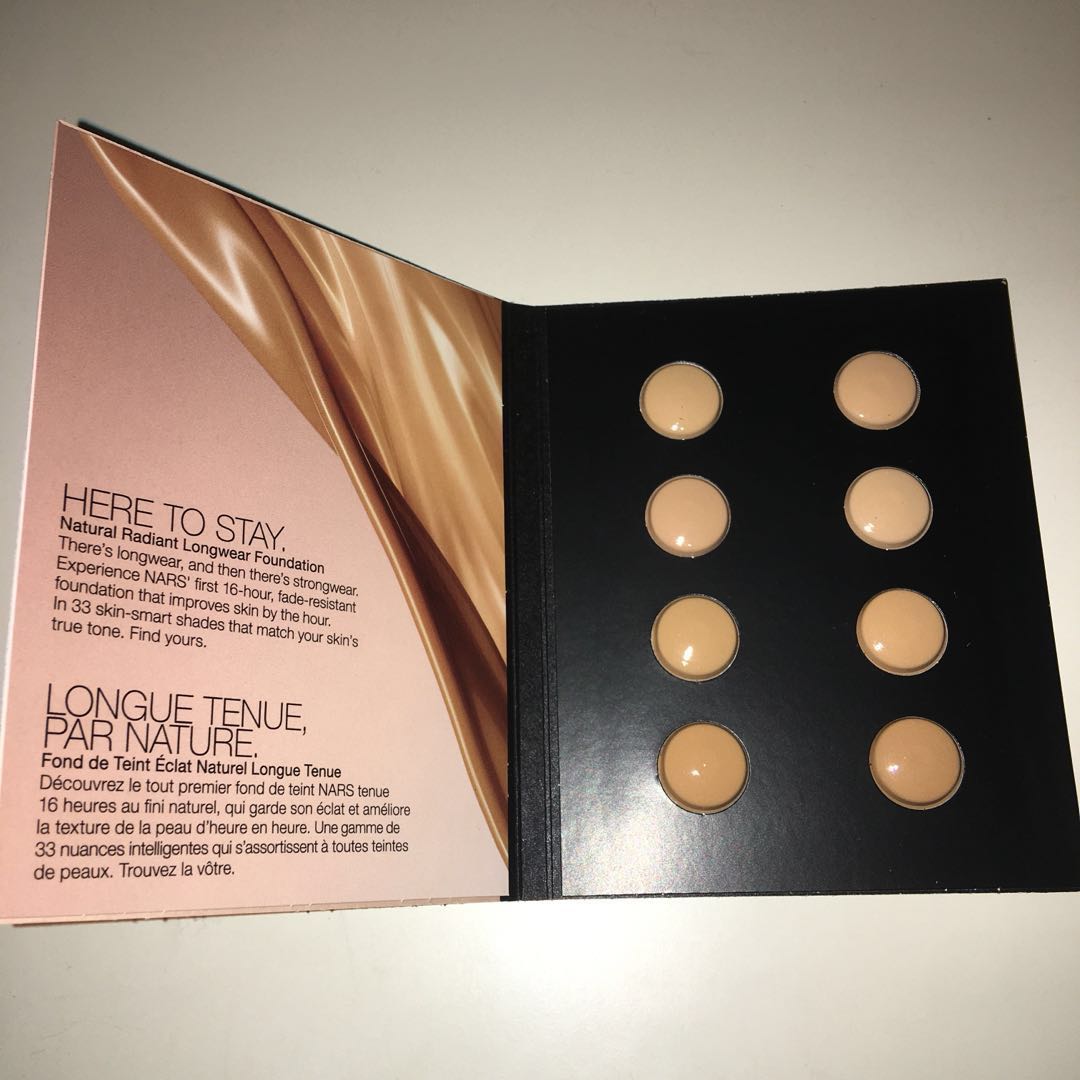 NARS 8 shades longwear foundation card, Beauty & Personal Care, Face ...