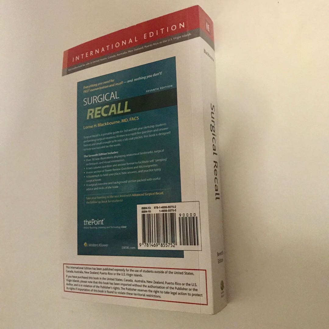 Surgical Recall, Hobbies & Toys, Books & Magazines, Textbooks on Carousell