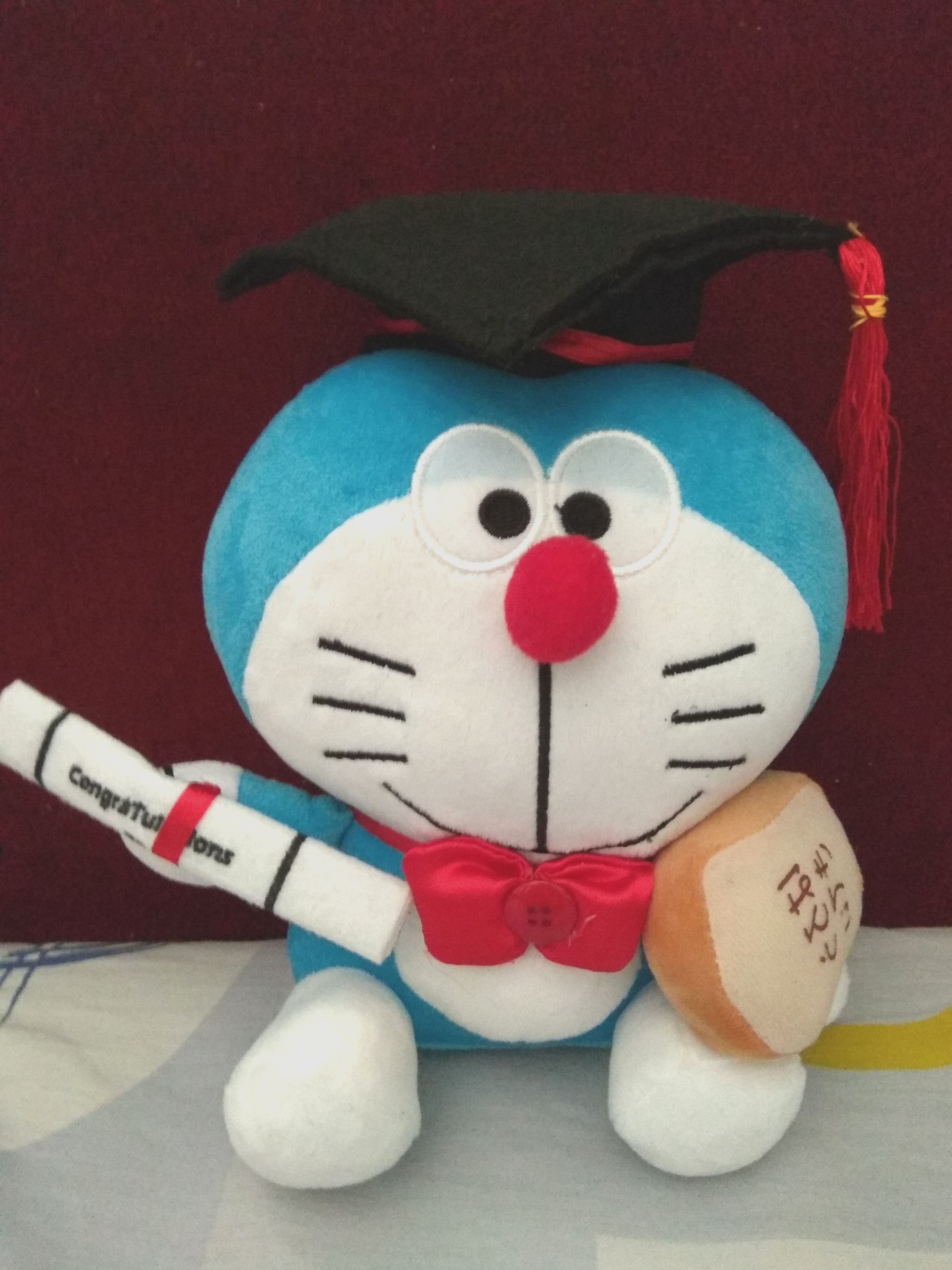 Doraemon Graduation Bear Plush, Hobbies & Toys, Toys & Games on Carousell