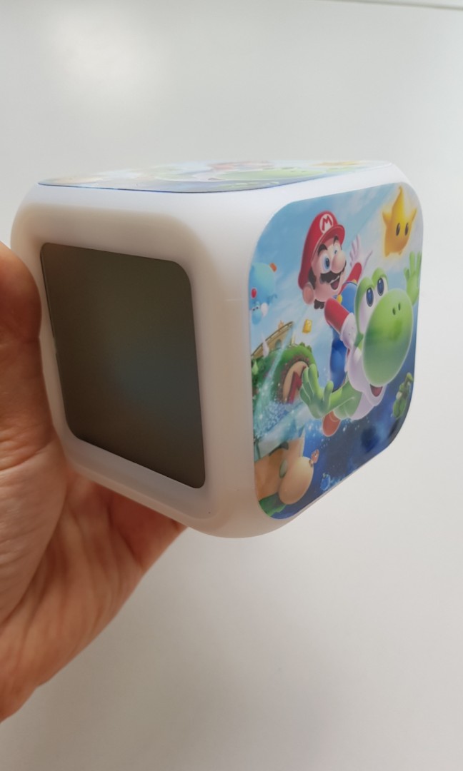 Super Mario Glowing LED Alarm Clock, Furniture & Home Living, Home ...