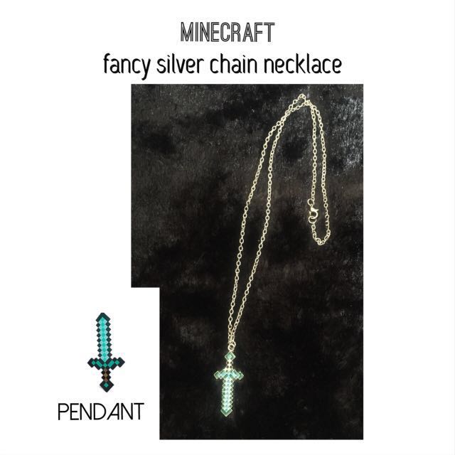 Minecraft fancy Silver Necklace, Babies & Kids, Babies & Kids Fashion ...