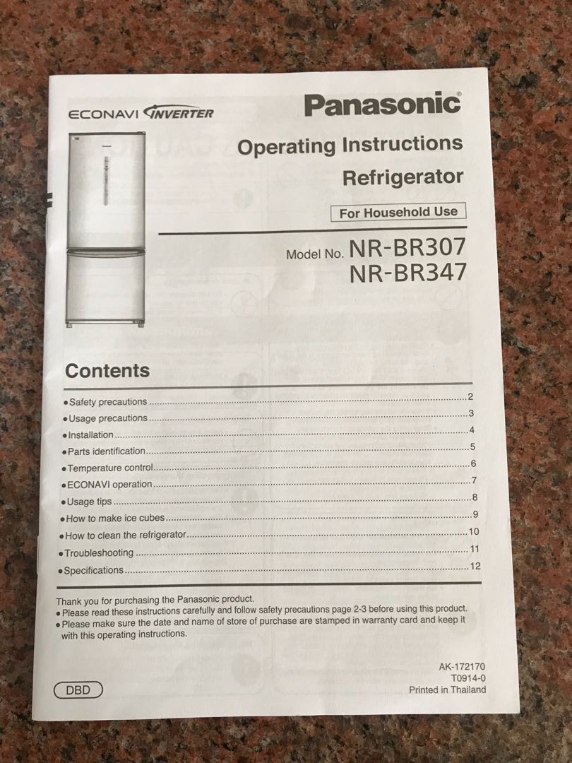 Panasonic NR-BR307/347 Refrigerator, TV & Home Appliances, Kitchen Appliances, Refrigerators ...