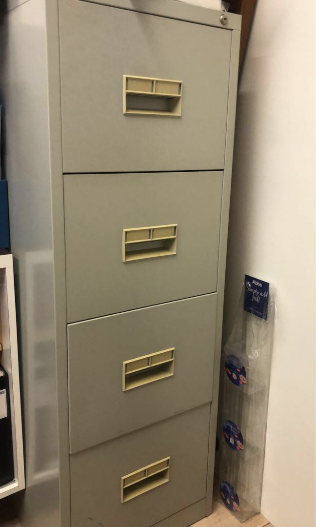 Steel filing cabinet - 4 drawers, Furniture & Home Living, Furniture ...