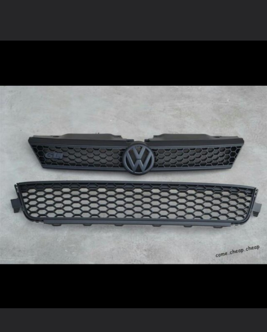 VW Jetta MK6 Matt Black Front & Btm Grille, Car Accessories on Carousell