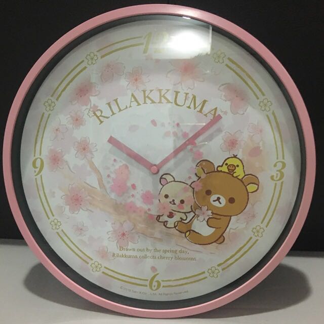 Rilakkuma Sakura clock - pink/blue, Babies & Kids, Bathing & Changing ...