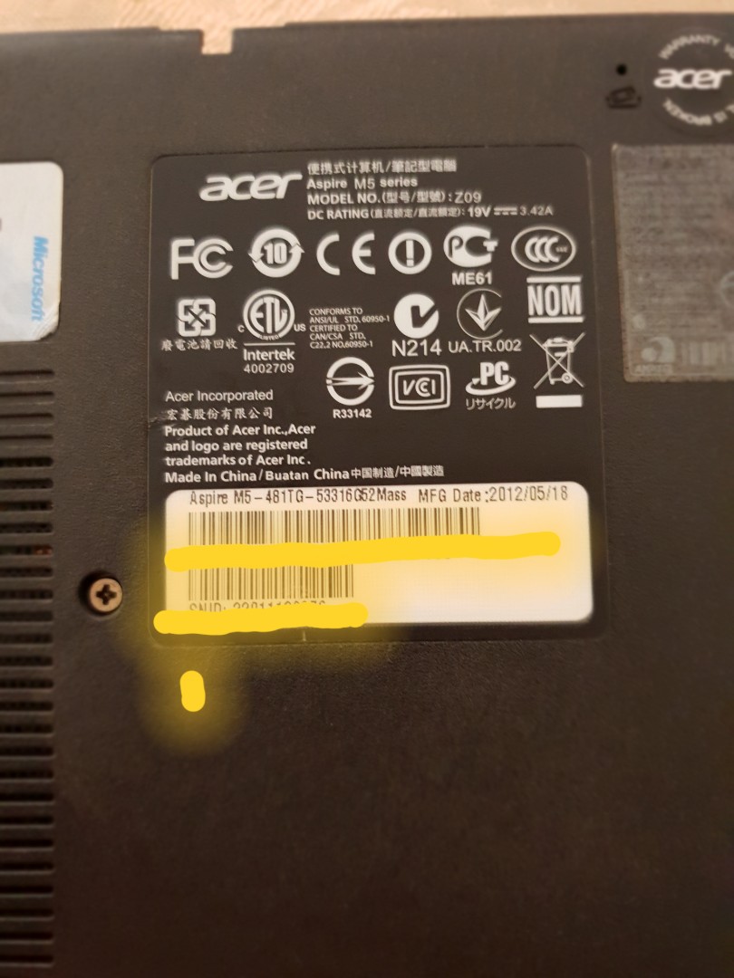 Acer M5 481TG Timeline UltraBook (Read description), Computers & Tech ...