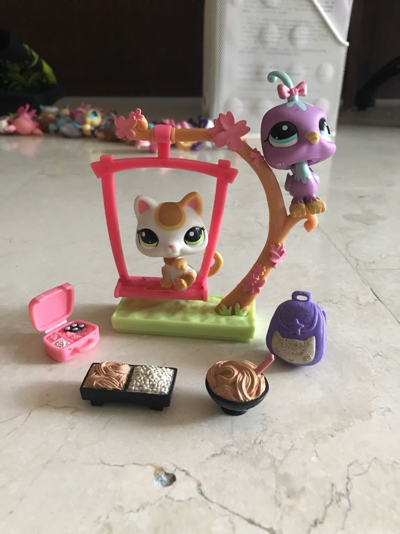 Littlest Pet Shop Rare Blythe Japanese cat and quail with accessories ...