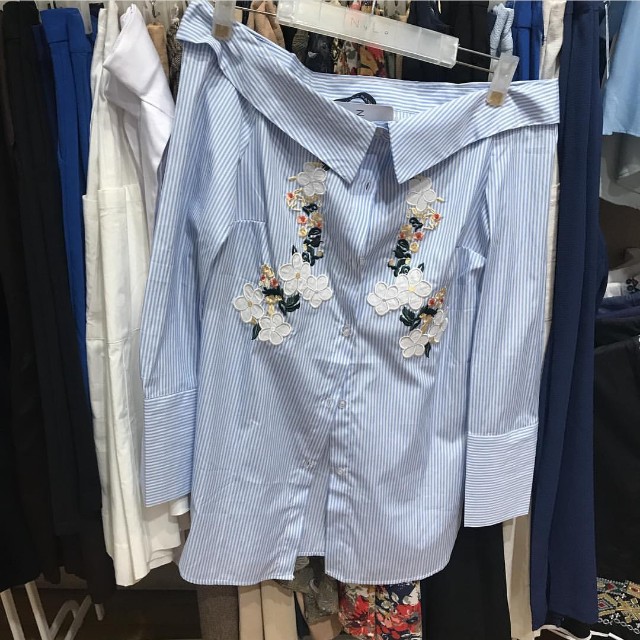 NYLA basic sabrina blue, Fesyen Wanita, Pakaian Wanita di Carousell