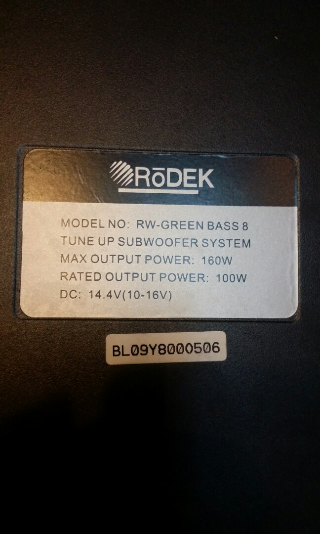 Rodek active subwoofer, Audio, Soundbars, Speakers & Amplifiers on ...