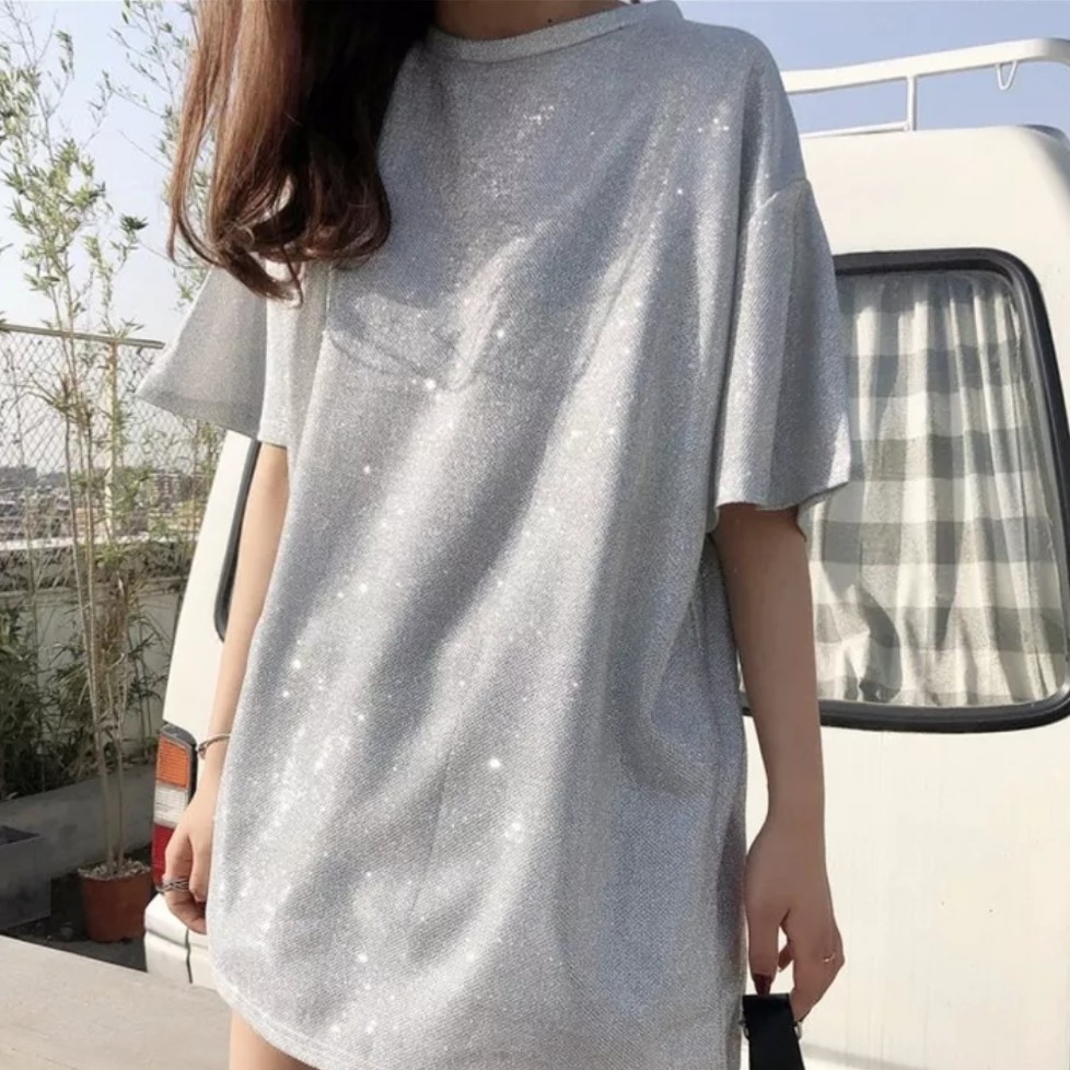 Silver Top, Women's Fashion, Tops, Other Tops on Carousell