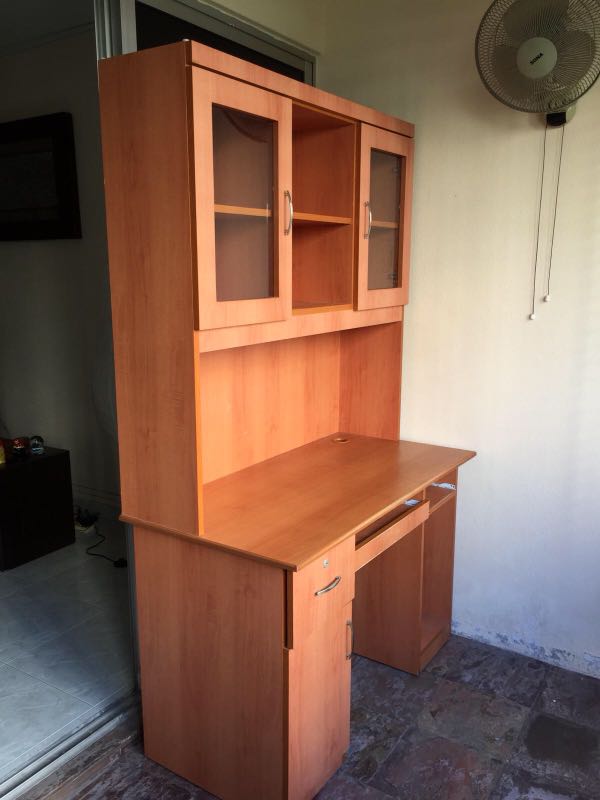 Study/work table with drawers and shelves, Furniture & Home Living ...
