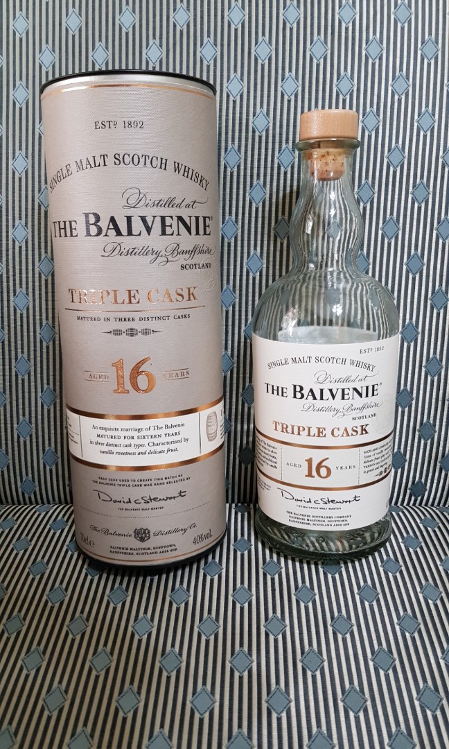 The Balvenie empty glass bottle, Furniture & Home Living, Kitchenware ...