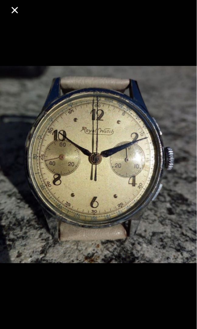 50s vintage Royal Watch Co chronograph, Men's Fashion, Watches ...