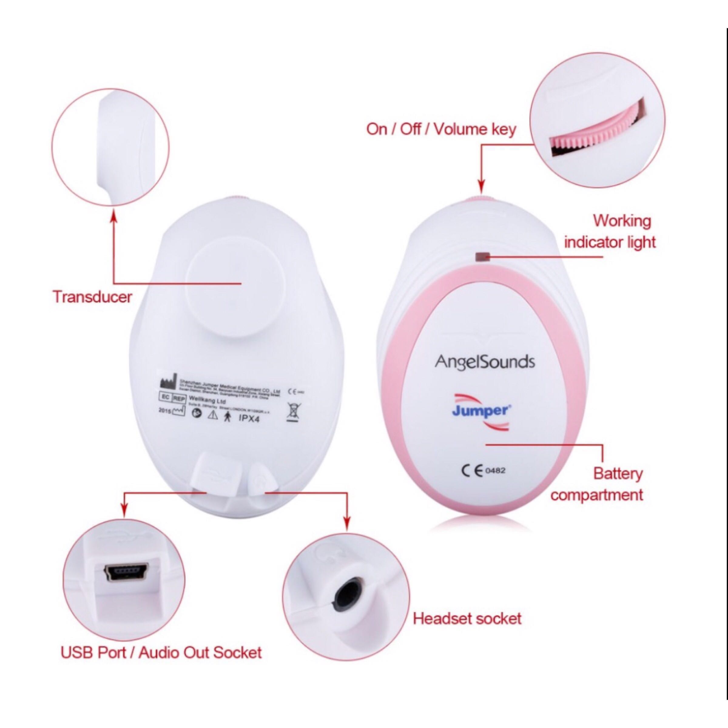AngelSounds JPD-100s Mini Fetal Doppler Baby Heartrate Monitor, Babies ...