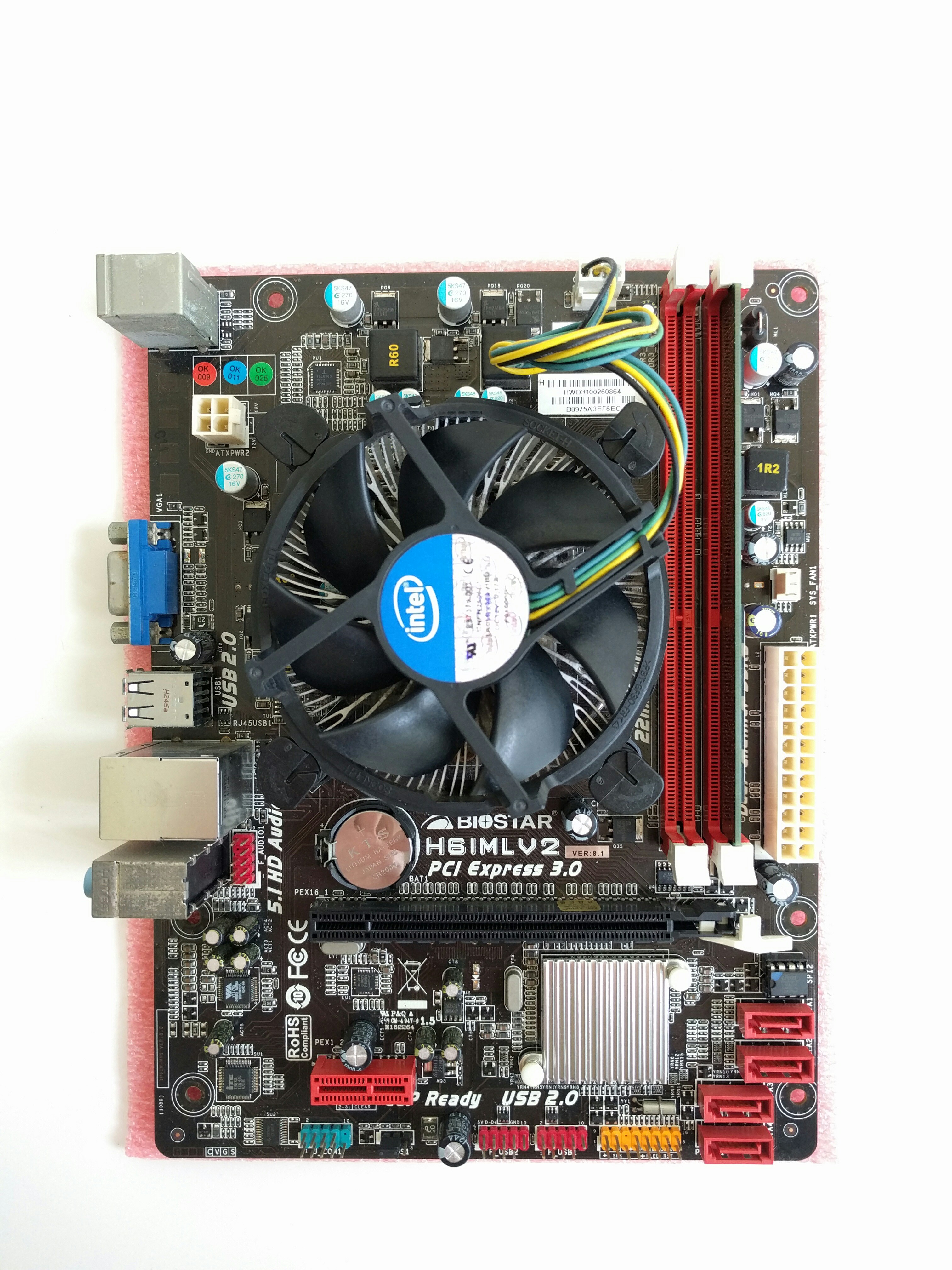 Biostar H61MLV2 LGA1155 Motherboard with CPU and RAM, Computers & Tech ...