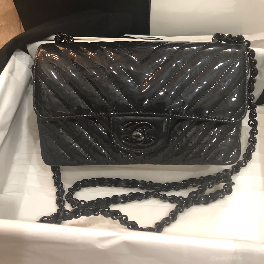 Chanel Mini Rectangular So black, Luxury, Bags & Wallets on Carousell