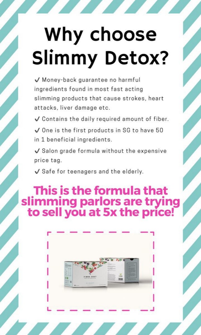 Slimmy Detox Fibre 50XT, Health & Nutrition, Health Supplements, Health ...