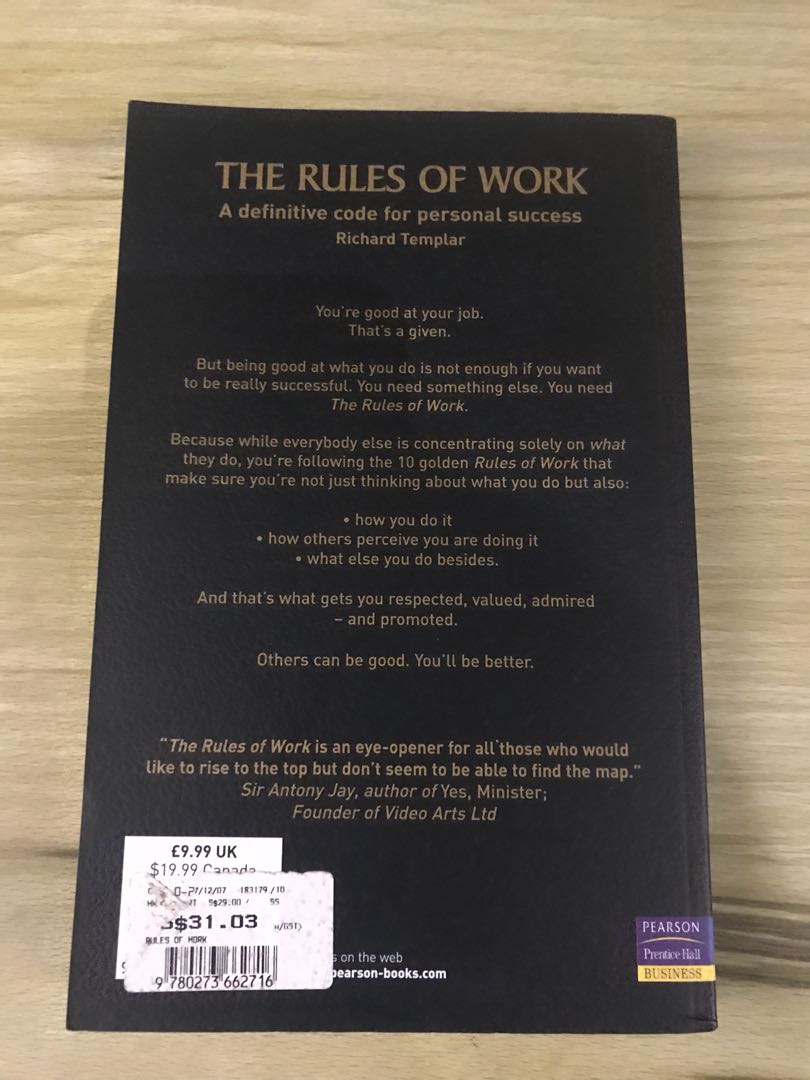 The Rules of Work, Hobbies & Toys, Books & Magazines, Fiction & Non ...
