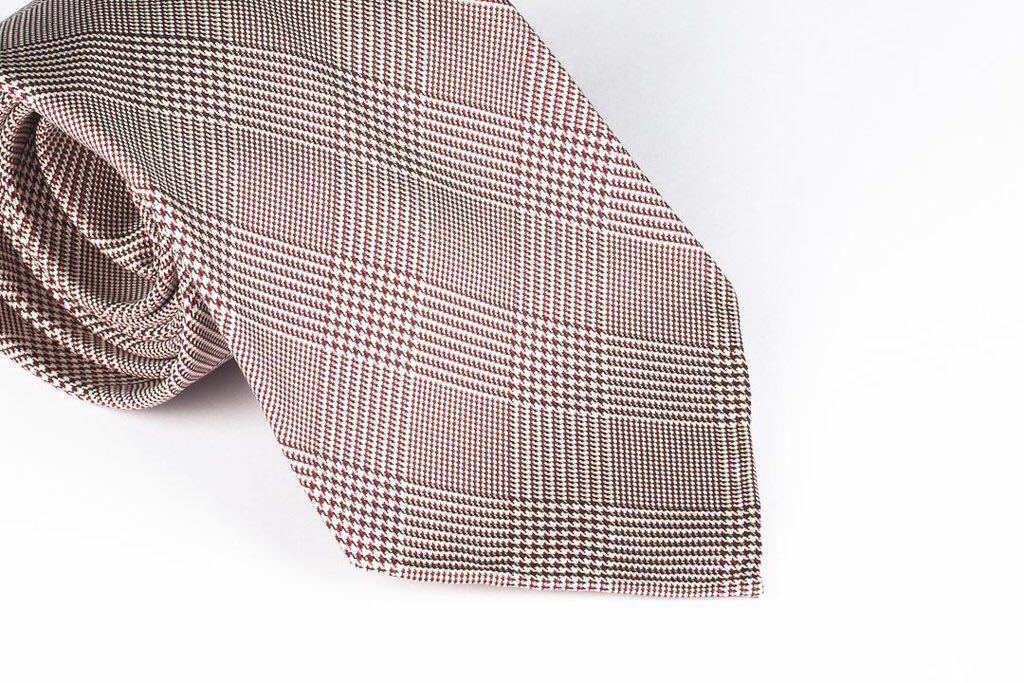 Vanda Silk Red-Cream Prince of Wales tie, Men's Fashion, Tops & Sets ...