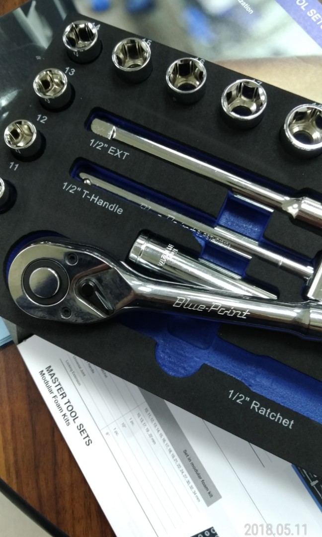航太~超跑級保修用手工具~美國名牌Blue-Point (BPS12A) 1/2"快拆雙向棘輪扳手26件組(snap-on實耐寶集團產品~米 ...