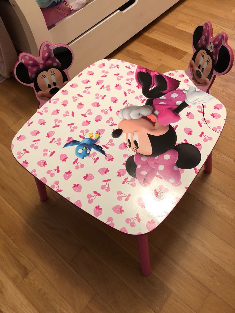 Minnie Mouse Table & 2 Chairs, Babies & Kids, Baby Nursery & Kids ...