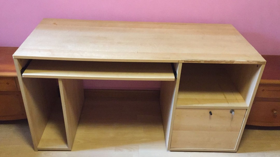 Study Table with 3 Drawers (Last Set Left), Furniture & Home Living ...