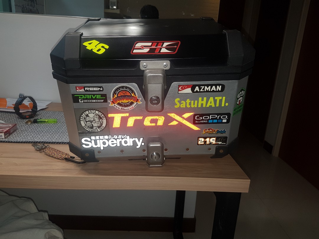Trax box with baseplate, Motorcycles, Motorcycle Accessories on Carousell