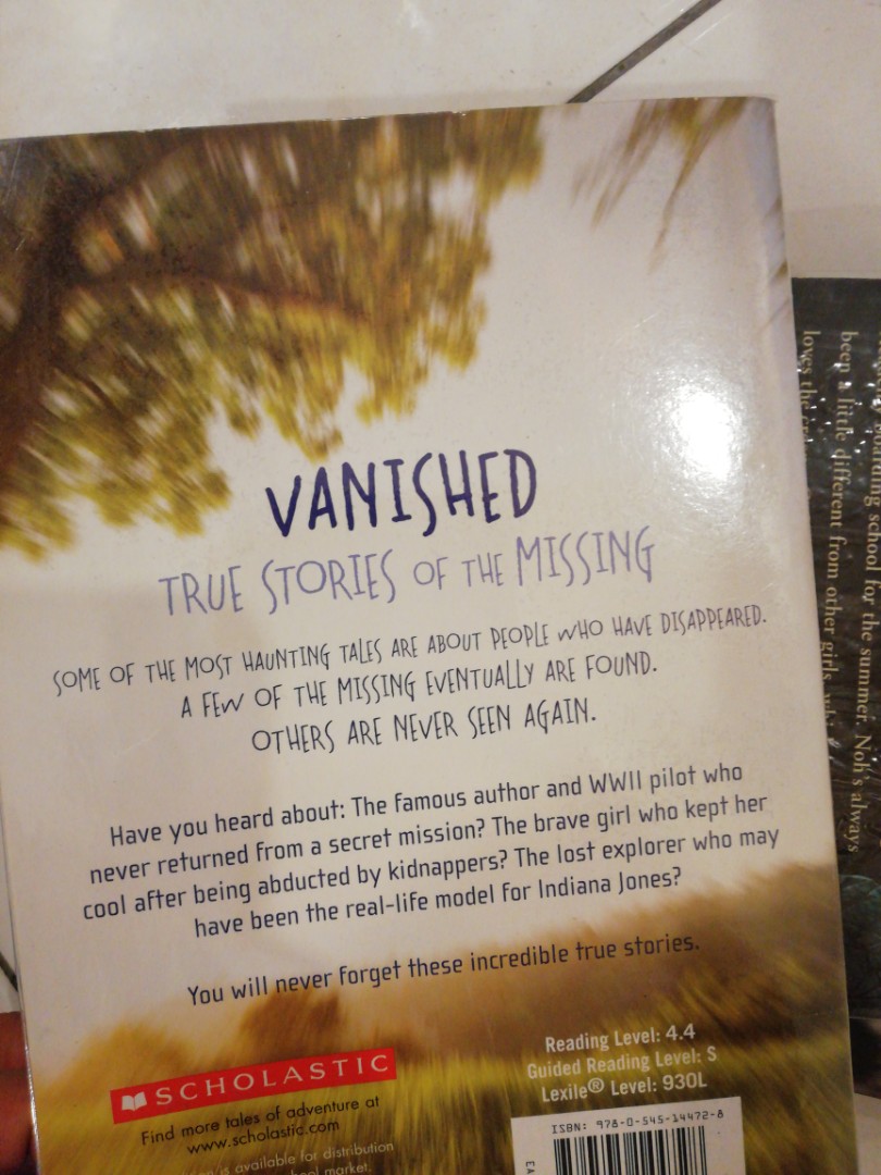 Vanished, Hobbies & Toys, Books & Magazines, Fiction & Non-Fiction on ...