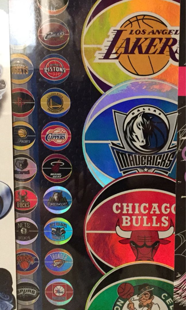 NBA Prismatic Logo Stickers Complete Set of 30, Hobbies & Toys, Toys ...
