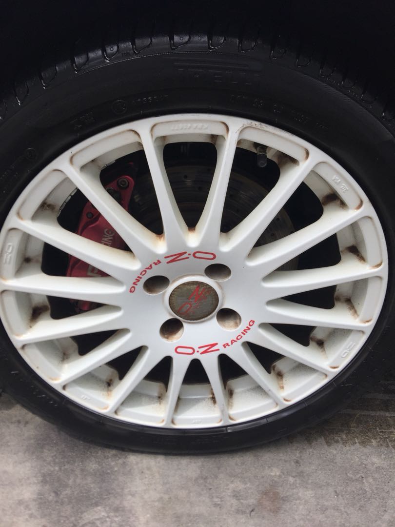 Rare deal... APP 4 Pot Brake Set & 17 inch Original OZ Racing Rims, Car ...