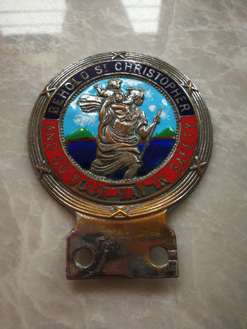 St Christopher badge for vespa or cars, Motorcycles, Motorcycle ...