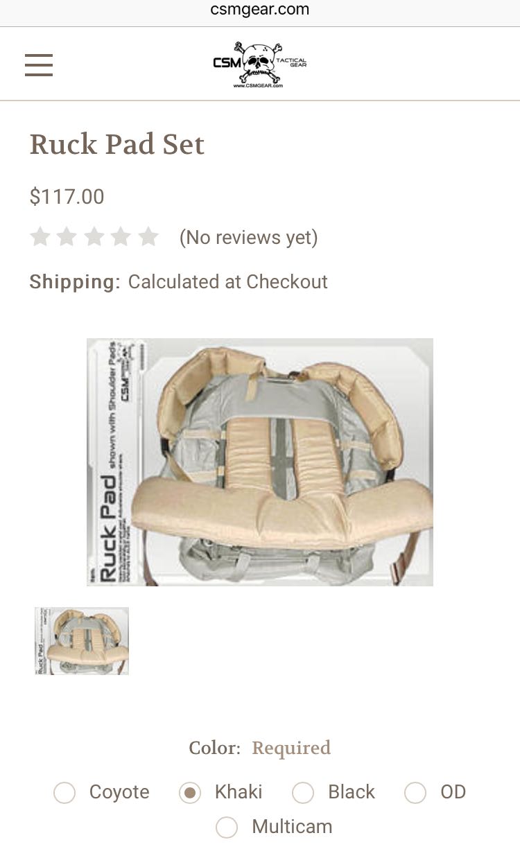 CSM Tactical Gear Ruck Pad Set, Men's Fashion, Bags, Backpacks on Carousell