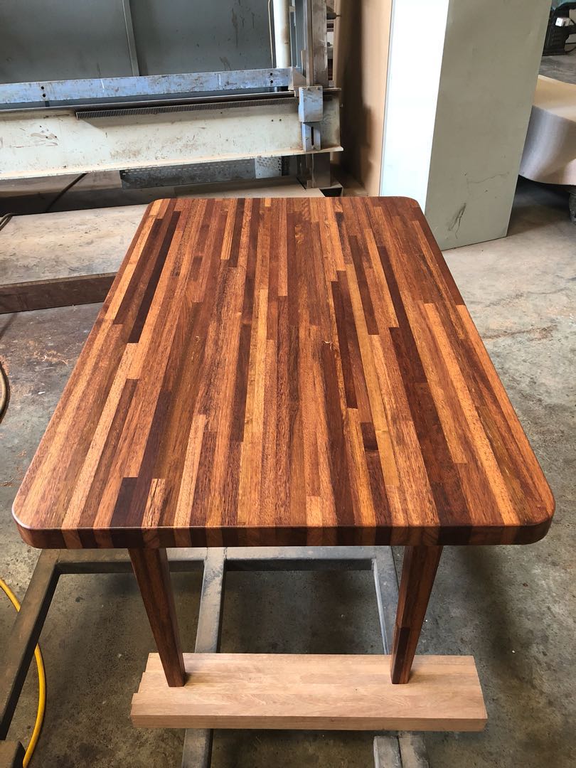 Merbau Finger Joint Dining Table, Furniture & Home Living, Furniture ...