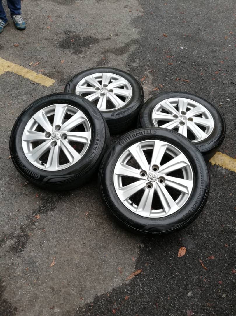Original toyota vios sports rim 15 inch tyre 70%. *dibawah harga ...