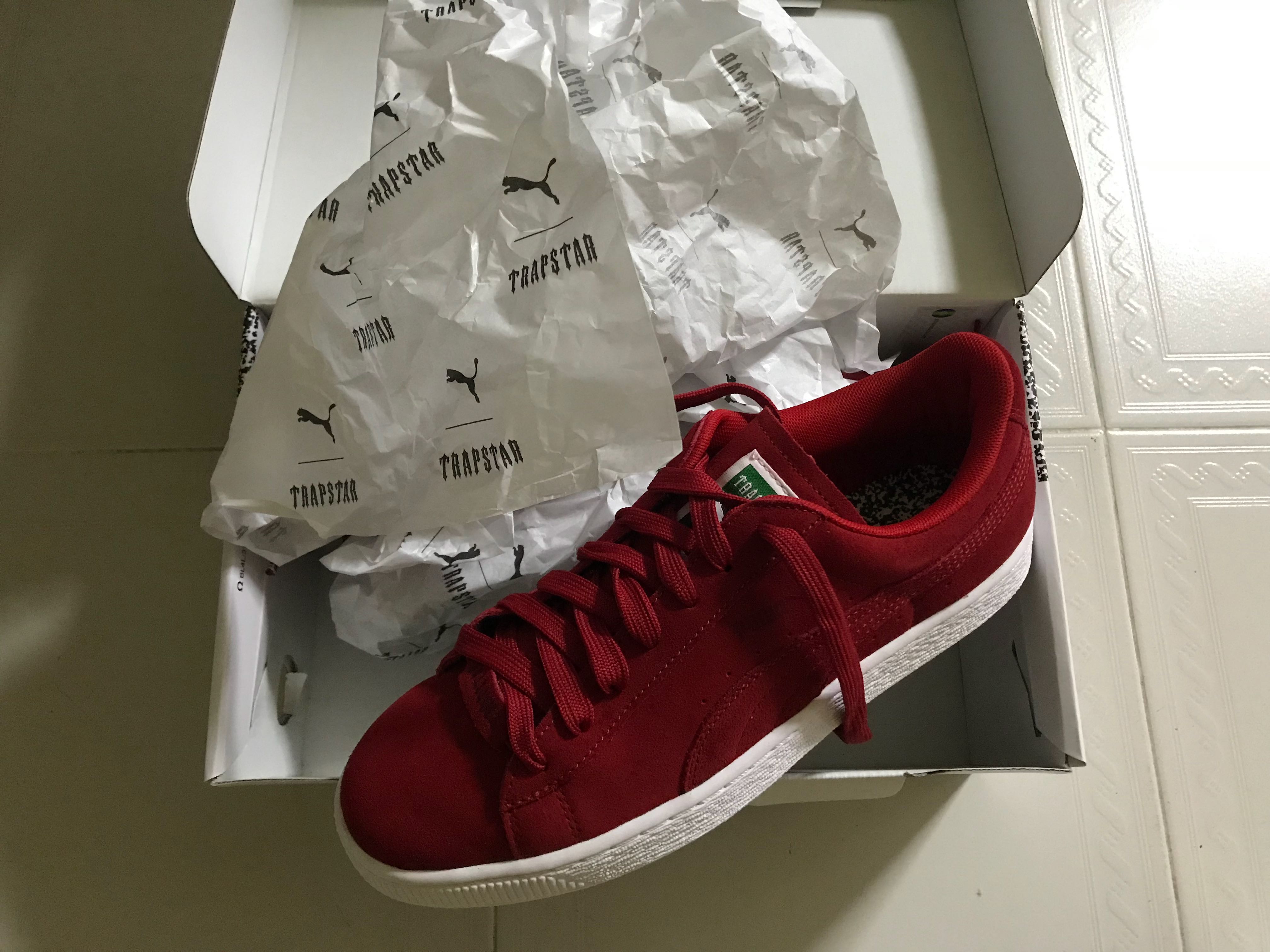 PUMA SUEDE x TRAPSTAR BARBADOS CHERRY-PUMA WHITE, Men's Fashion ...