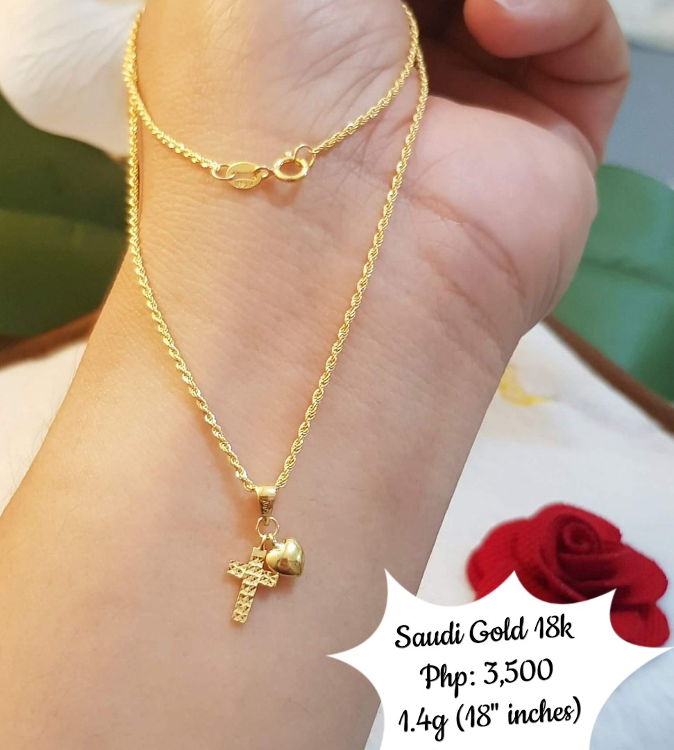Saudi Gold 18k Necklace, Women's Fashion, Jewelry & Organizers ...