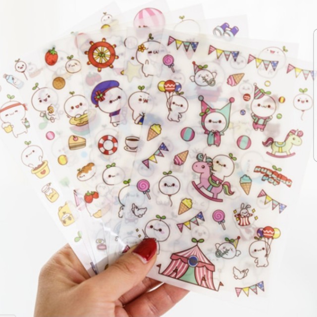 Budding Pop Bunny PVC Stickers (6 sheets), Hobbies & Toys, Stationery ...