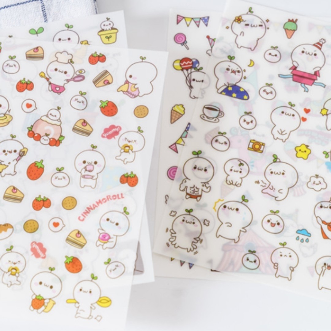 Budding Pop Bunny PVC Stickers (6 sheets), Hobbies & Toys, Stationery ...