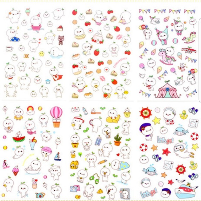 Budding Pop Bunny PVC Stickers (6 sheets), Hobbies & Toys, Stationery ...