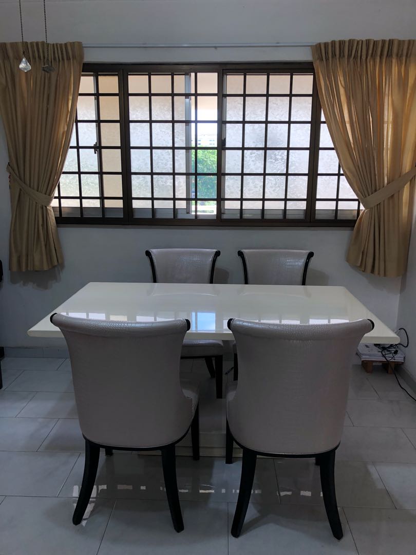 Korean marble dining table, Furniture & Home Living, Furniture, Tables ...