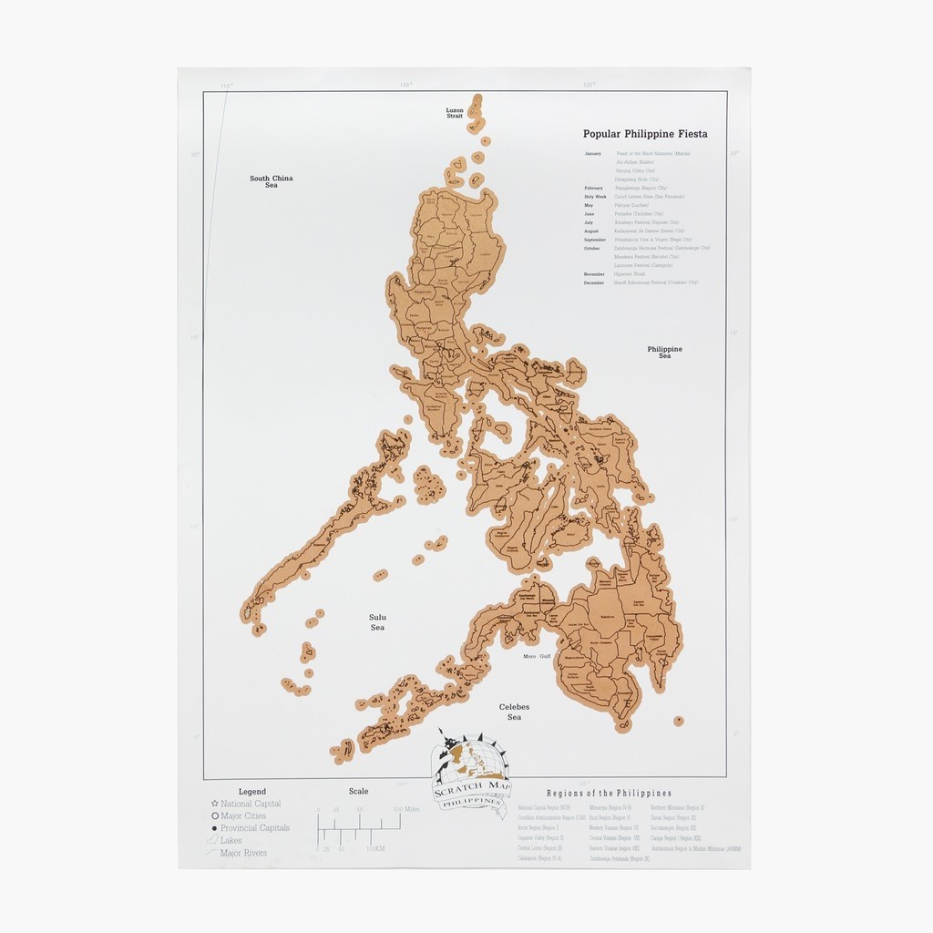KULTURA Philippine Scratch Map, Furniture & Home Living, Home Decor ...