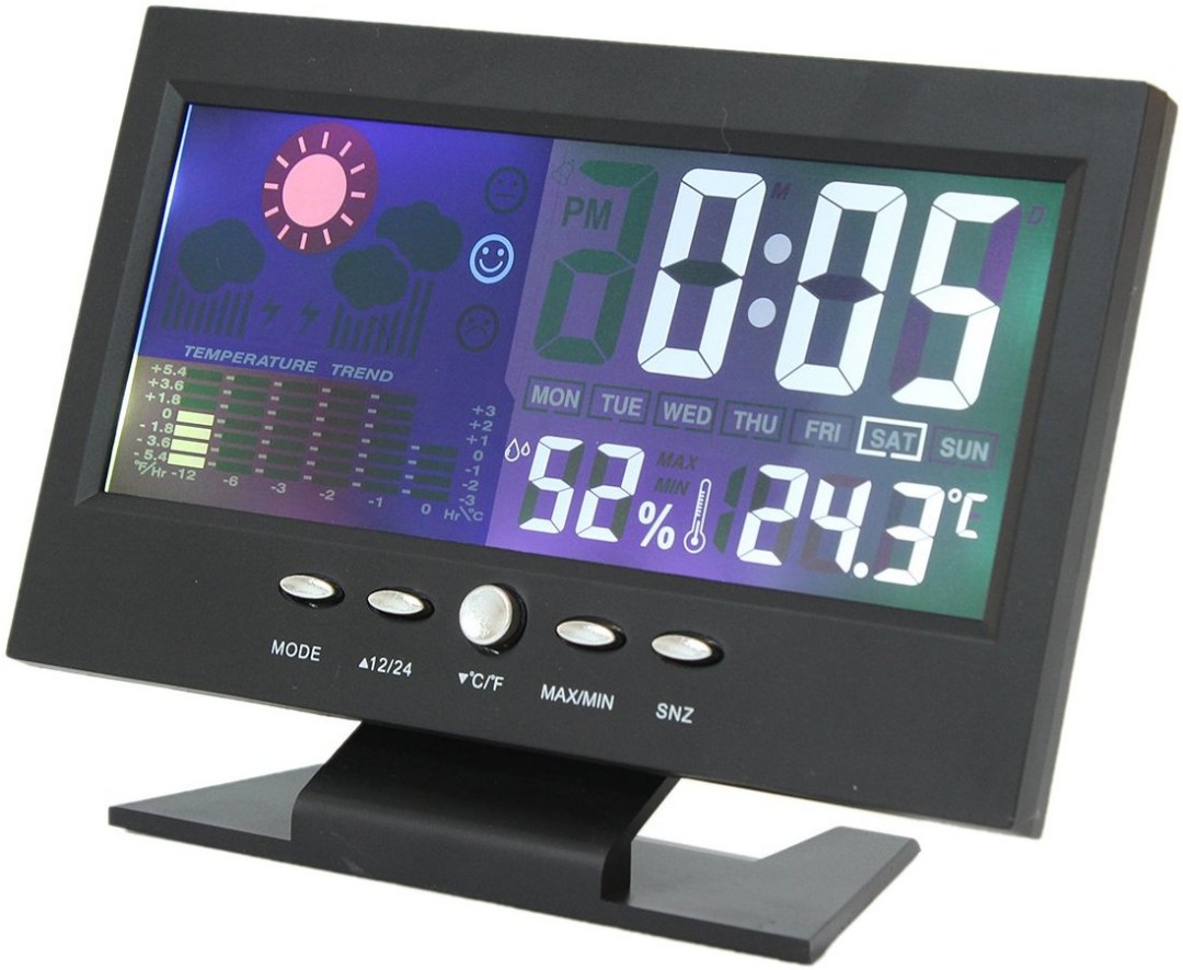 LCD COLOR SCREEN CALENDAR- digital clock with thermometer & weather ...