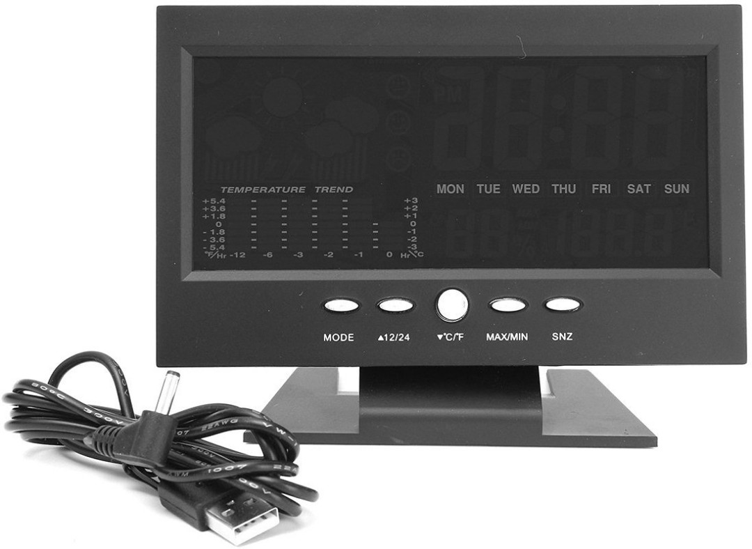 LCD COLOR SCREEN CALENDAR- digital clock with thermometer & weather ...