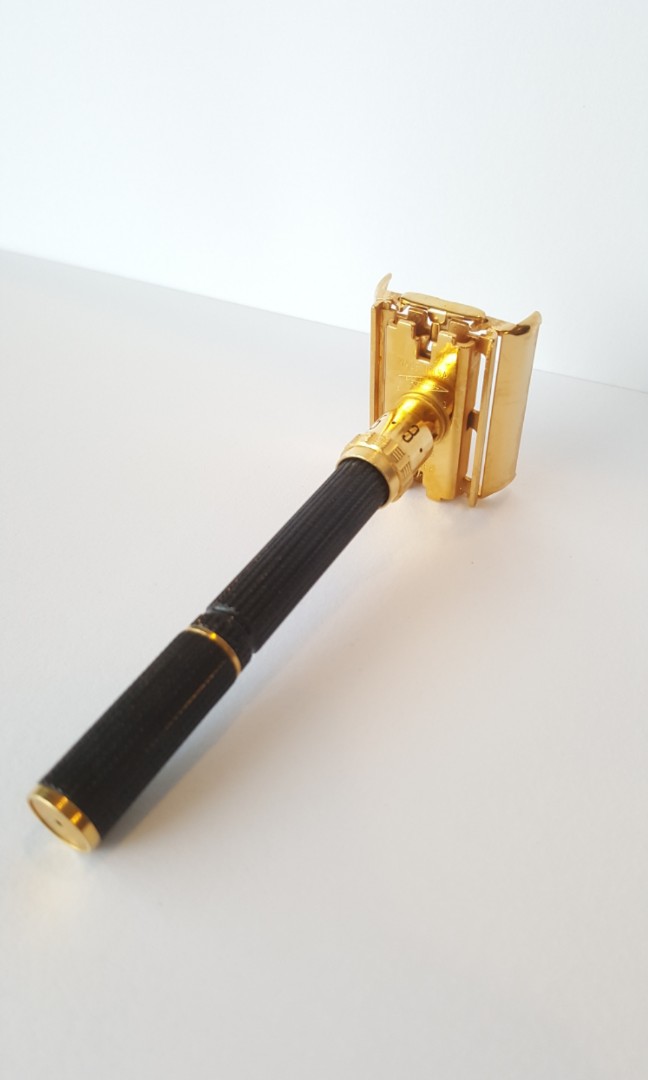New Old Stock Vintage Gillette Gold Black Beauty Adjustable Safety ...