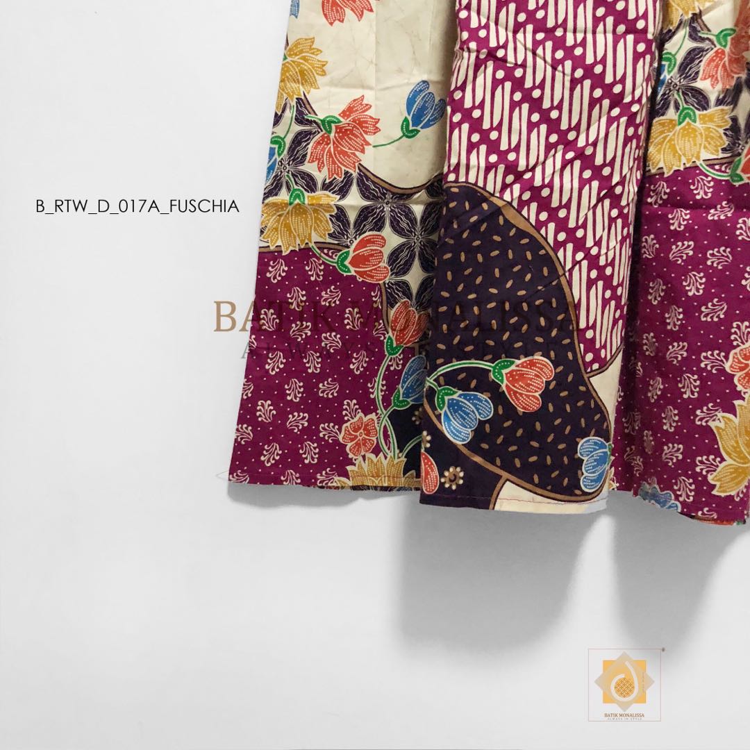 Batik Dress Hari Raya Collection in Fuschia, Women's Fashion, Muslimah ...