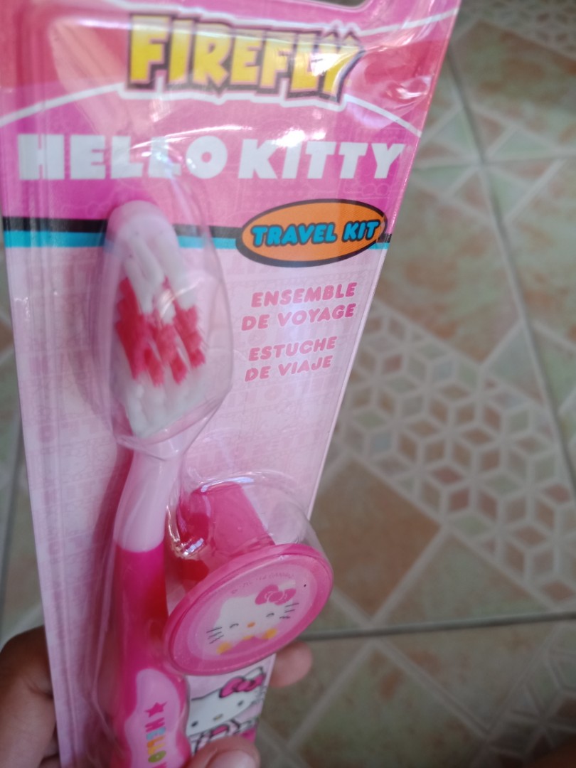 Firefly Hello Kitty Travel Kit Toothbrush with Cap & Suction Bottom ...