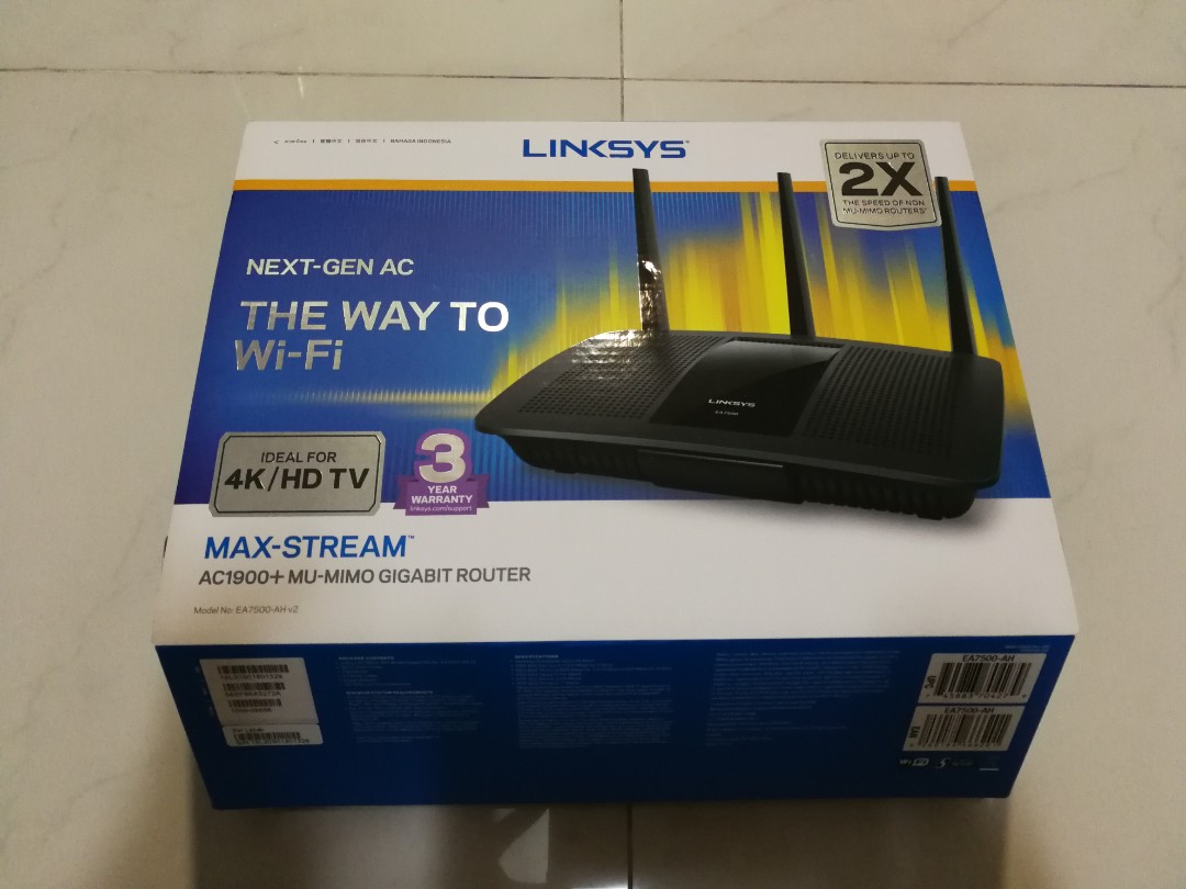 Linksys EA7500 1900 Wireless Router (2 weeks old), Computers & Tech ...