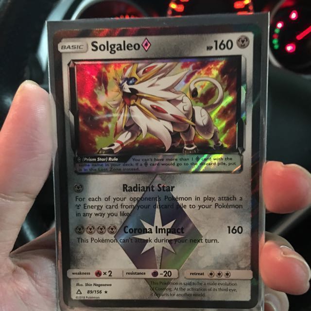 Pokemon Card Solgaleo Prism Star, Hobbies & Toys, Toys & Games on Carousell