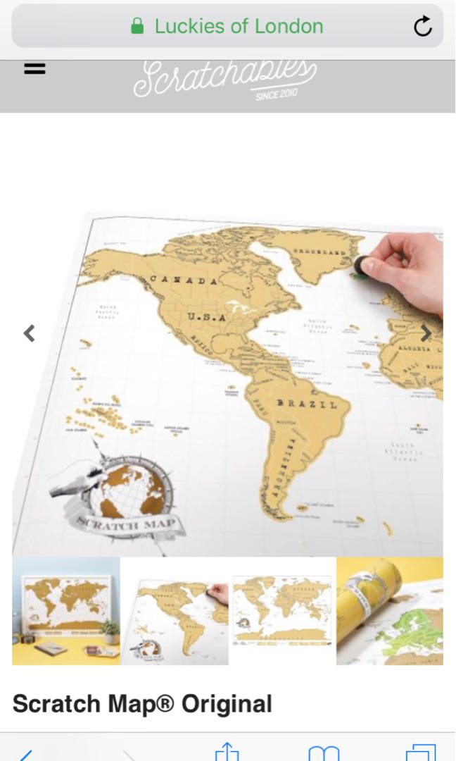 Scratch off travel map, Hobbies & Toys, Stationery & Craft, Craft ...